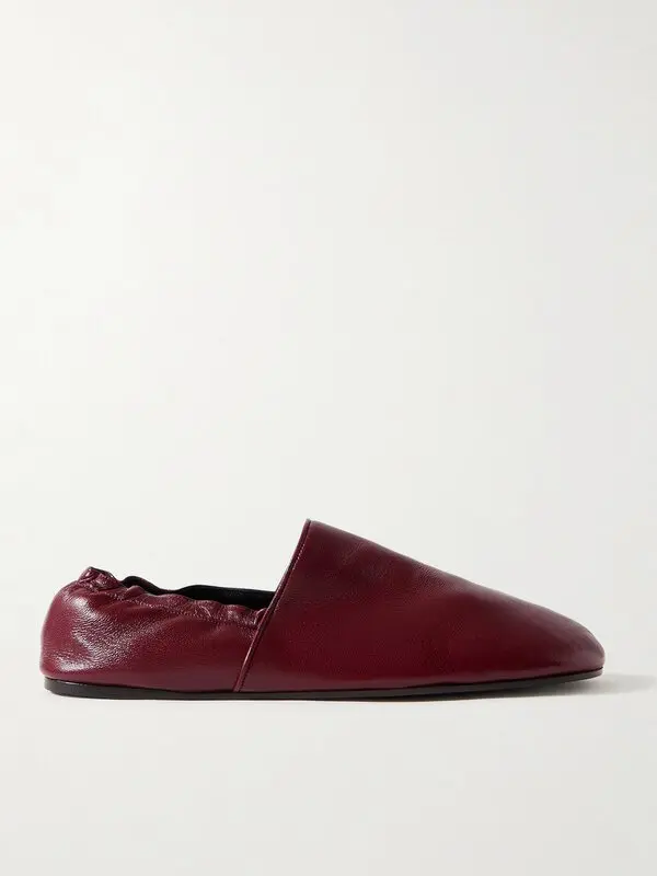 Khaite Banks Leather Loafers - Burgundy