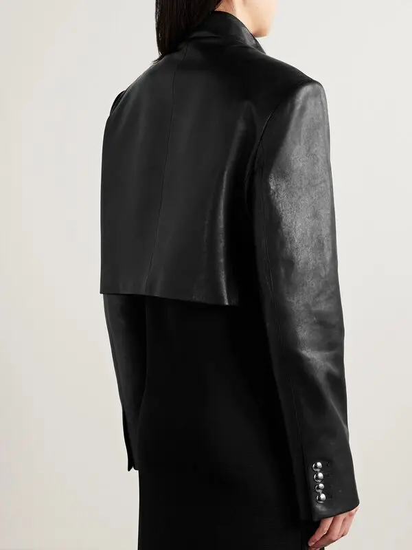 Khaite Samuelson Cropped Leather Jacket