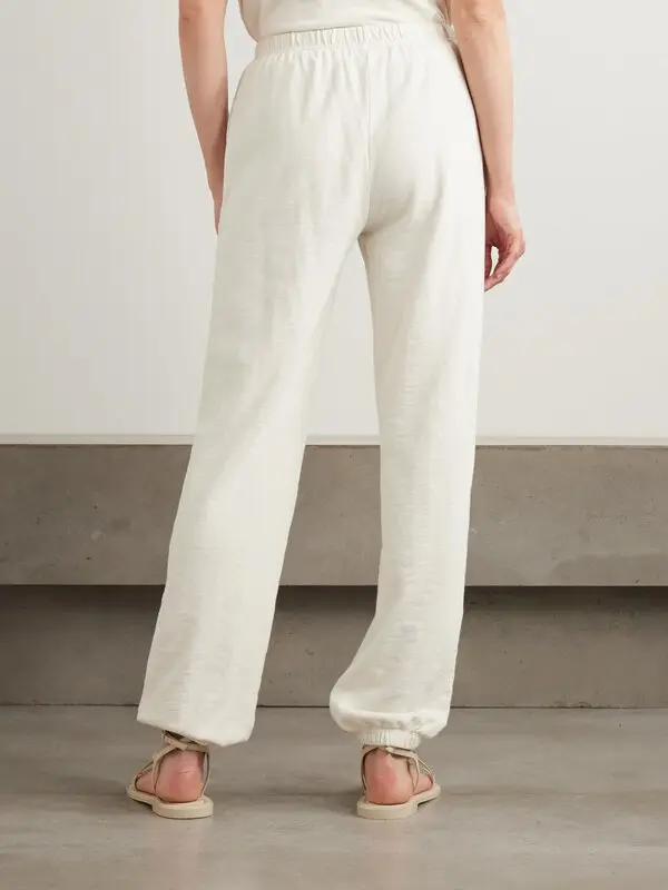Eterne Vinny Embroidered Tapered Track Pants - Neutrals