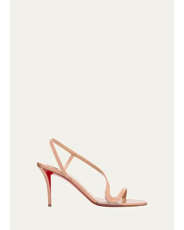 CHRISTIAN LOUBOUTIN Rosa Z Patent Red Sole Sandals - Blush