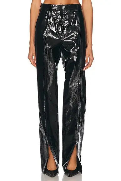 JIL SANDER Faux Patent Leather Tapered Trouser
