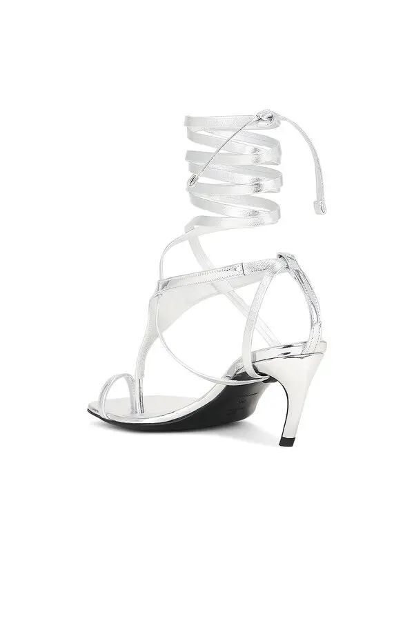 Attico Nova Metallic Sandals - Silver