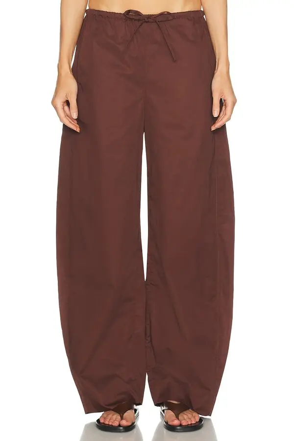EAVES Lana Barrel Leg Pant - Chocolate