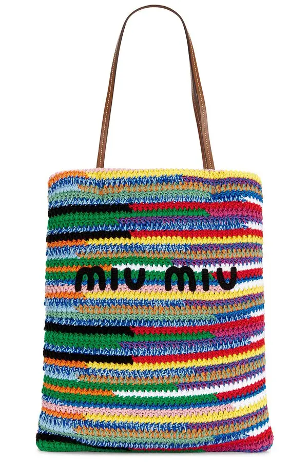 Miu Miu Cotone Crochet Tote Bag
