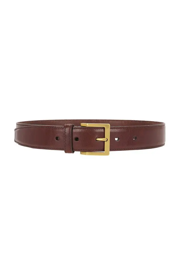Saint Laurent Ceinture Vadim Leather Belt - Burnt Chocolate