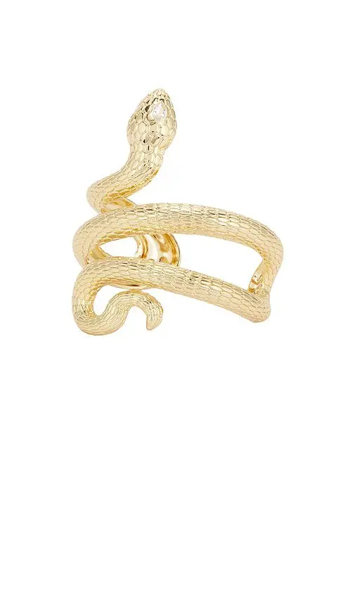 Ettika Serpent Statement Cuff - Clear Crystal & Gold