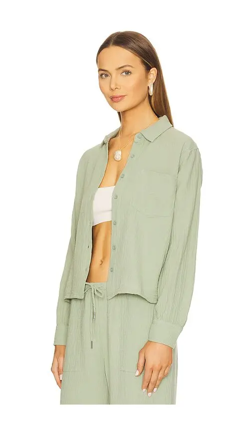 BOBI Cropped Button-up Shirt
