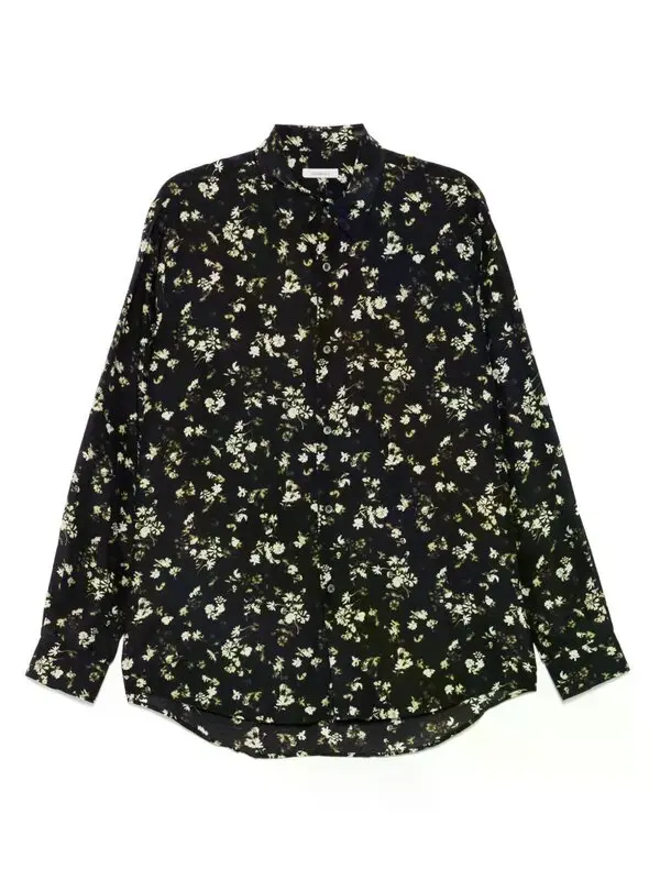 CALMLENCE Flower-print Shirt - Black