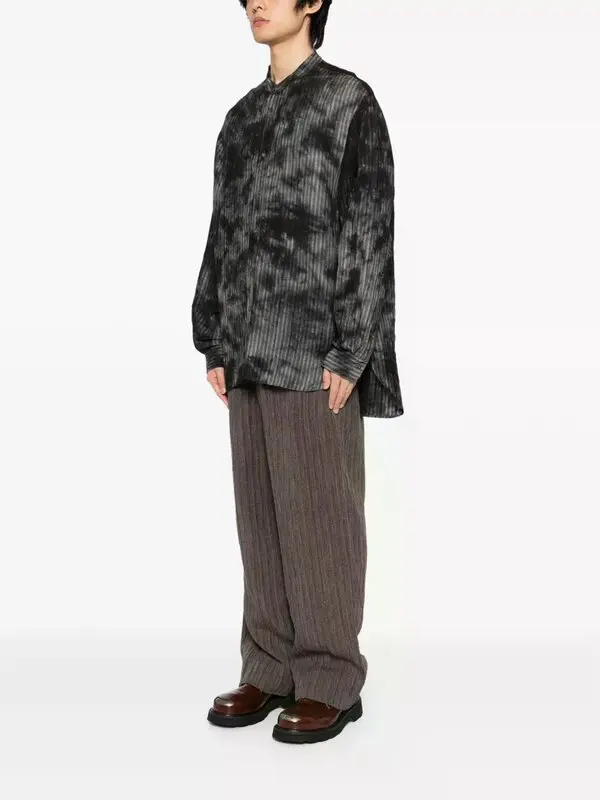 CALMLENCE Striped Shirt - Grey