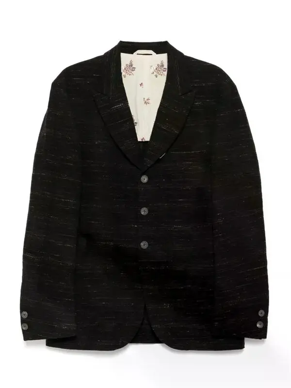 CALMLENCE Peaked Lapel Sack Blazer - Black