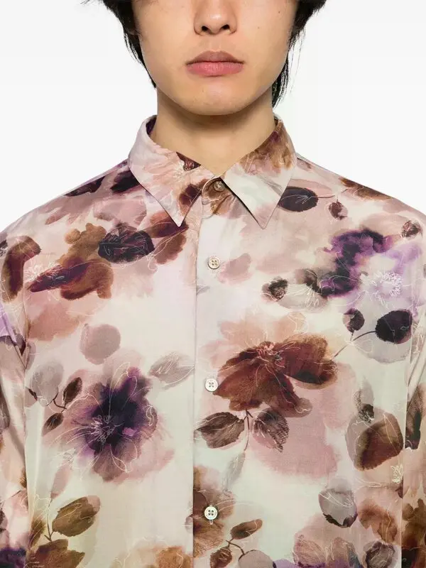 CALMLENCE Floral-print Shirt - Pink