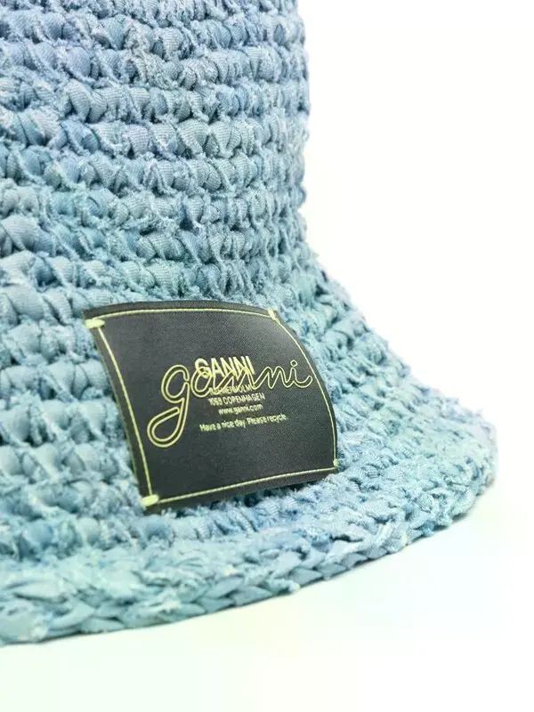 GANNI Denim Handknit Bucket Hat