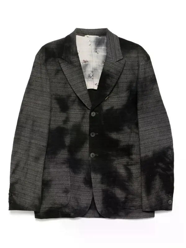 CALMLENCE Peaked Lapel Sack Blazer - Black