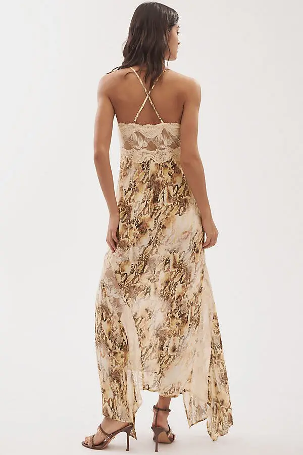 Afrm Vince Lace-Trim Maxi Slip Dress In Gold - 32% Off | Editorialist