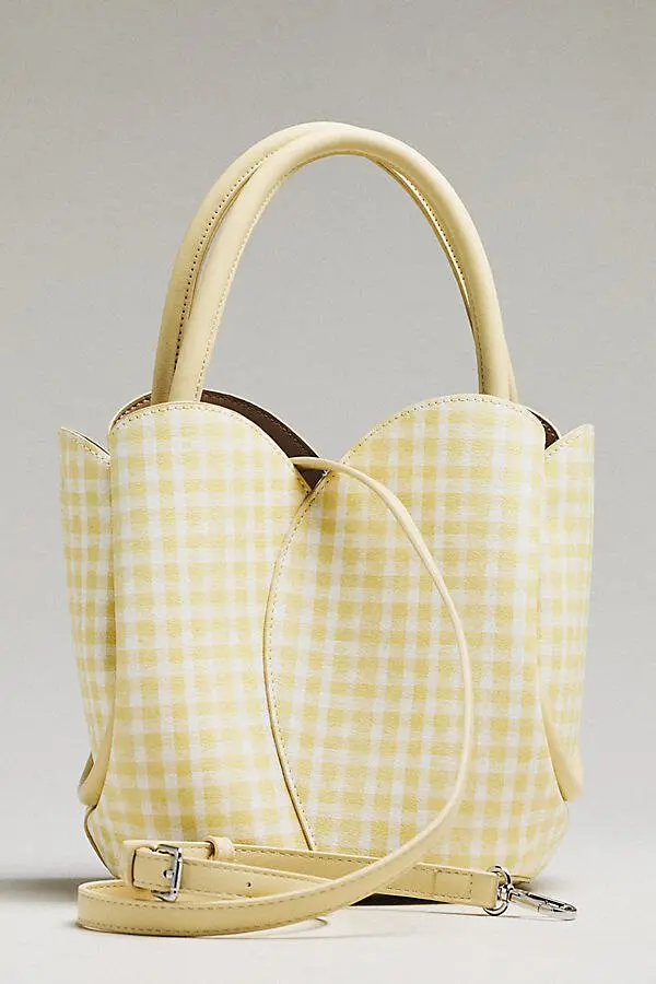 MELIE BIANCO Tulip Top-handle Crossbody Tote - Yellow Check