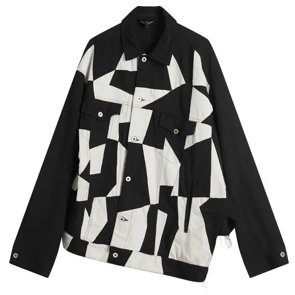 COMME DES GARÇONS BLACK Patchwork Twill Jacket - Black