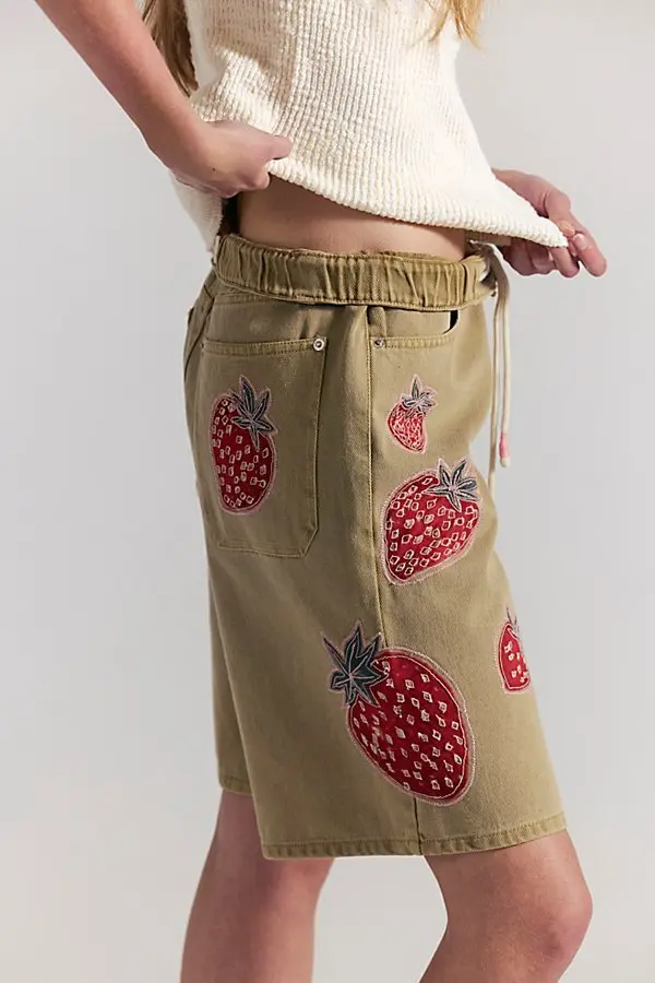 Free People We The Free Garden State Long Shorts - Strawberry Sundaze