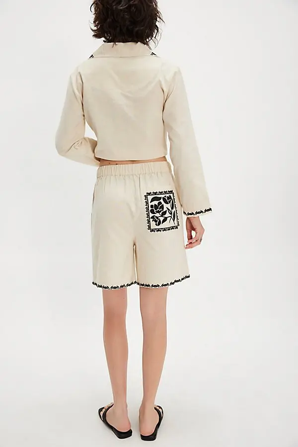 Native Youth Embroidered Linen Suit Set