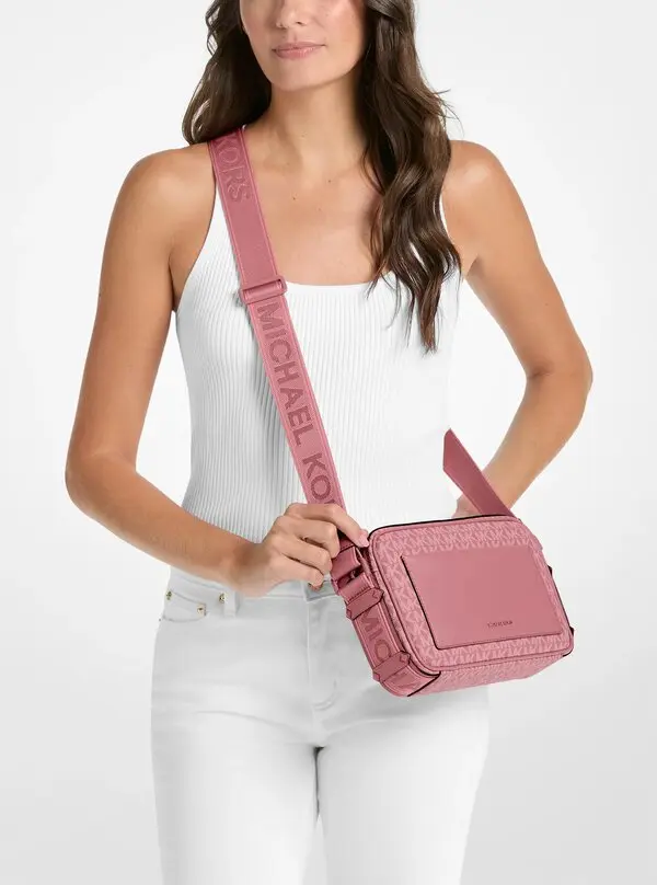 Michael Kors Maeve Large Signature Logo Crossbody Bag - Pink