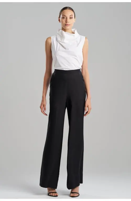 Natori Cotton Silk Twill Trouser - Black