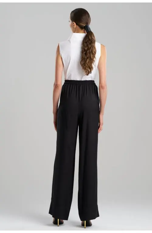 Natori Cotton Silk Twill Trouser - Black