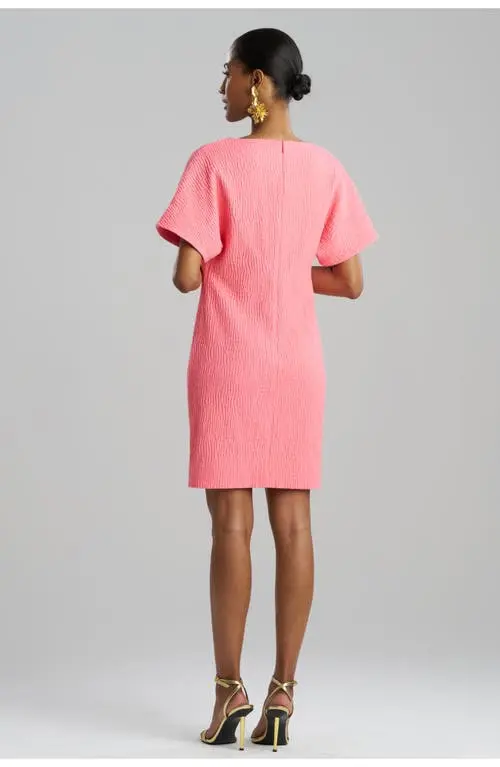 Natori Textured Cotton Jacquard Sheath Dress - Flamingo