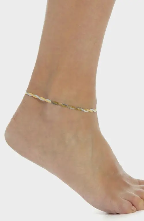 ST. MORAN Twisted Chain Anklet - Gold/ Silver