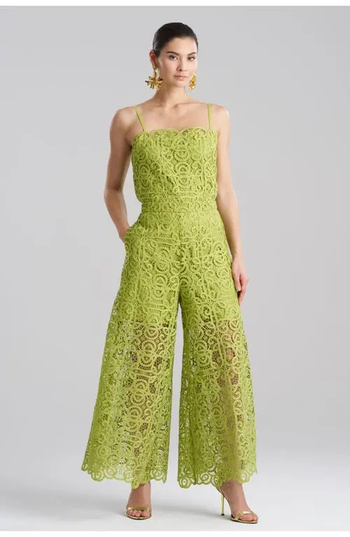 Natori Raffia Lace Palazzo Pants - Pear