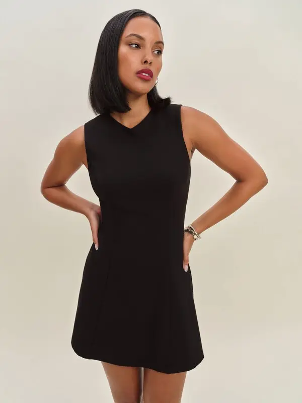 REFORMATION Ava Heavy Knit Dress - Black