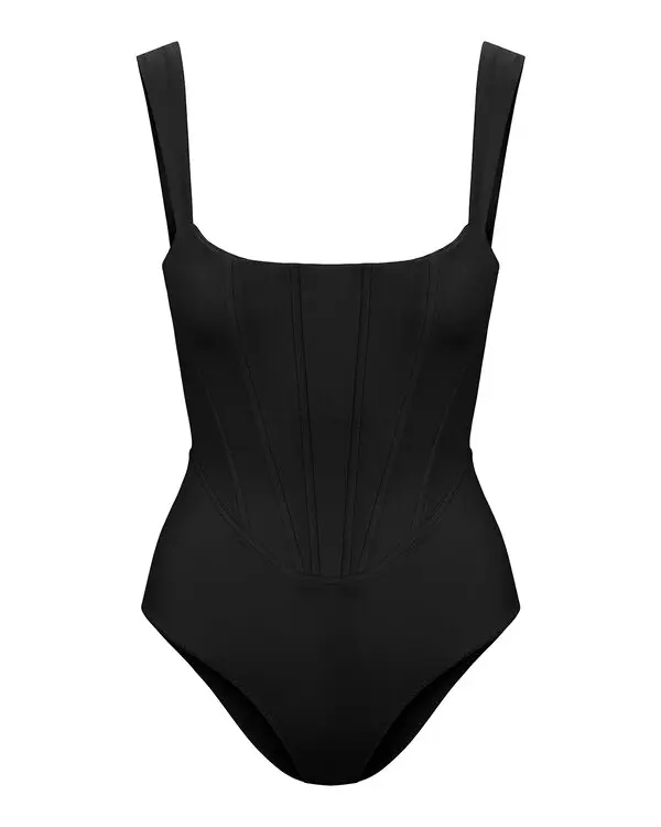 Staud Adelaide One Piece Swimsuit - Black