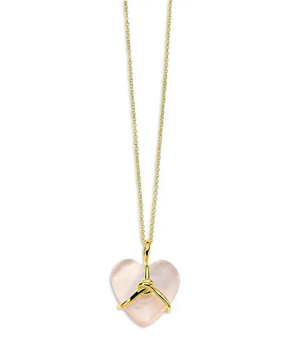 Ippolita 18k Yellow Rock Candy Rose Quartz Heart Pendant Necklace - Gold