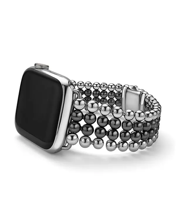 Lagos Stainless Steel And Ceramic Smart Caviar Watch Band - Silver