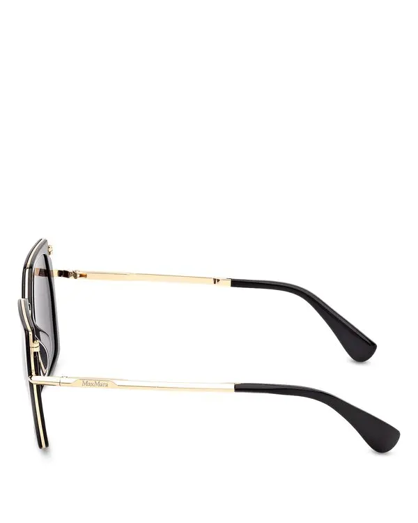 Max Mara Geometric Sunglasses, 56mm - Black/smoke