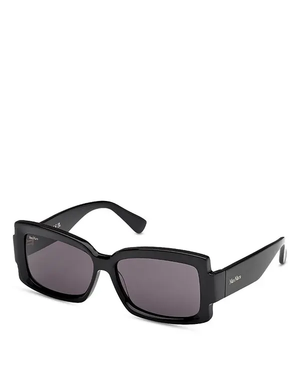 Max Mara Lee Rectangle Sunglasses, 57mm - Black/smoke