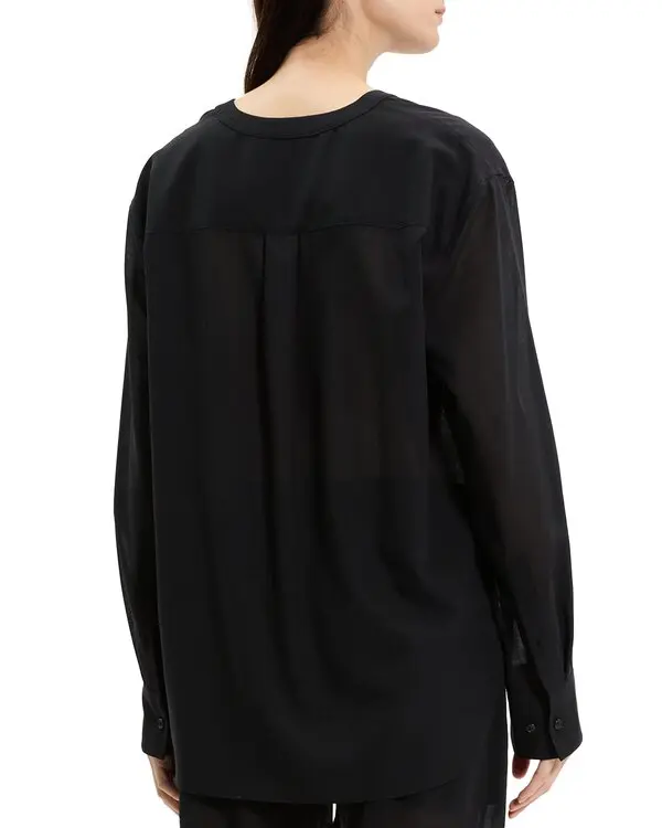 Theory Oversized Collarless Shirt