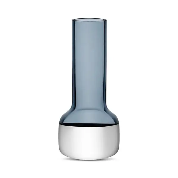 NUDE GLASS Contour Bud Vase, Steel Blue - No Color