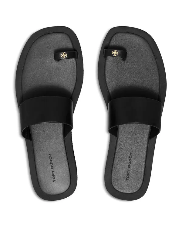 Tory Burch Toe Ring Flip Flop Sandals - Perfect Black