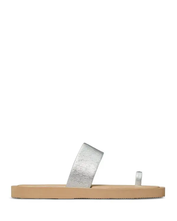 Tory Burch Toe Ring Flip Flop Sandals - Silver