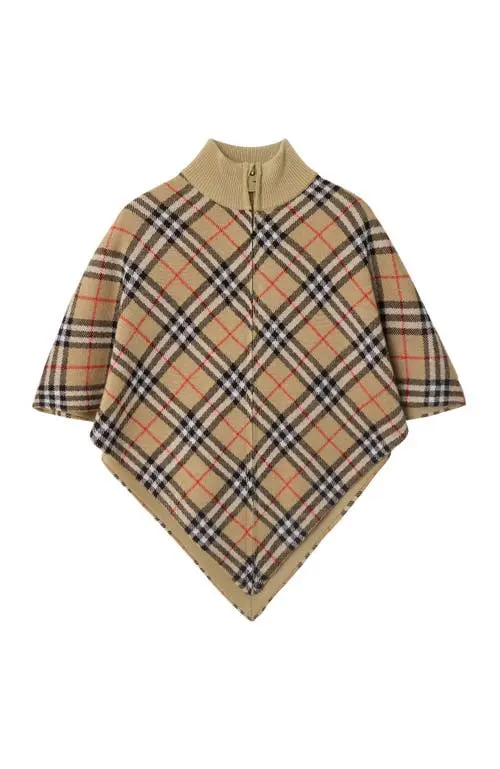 Burberry Check Wool Cape