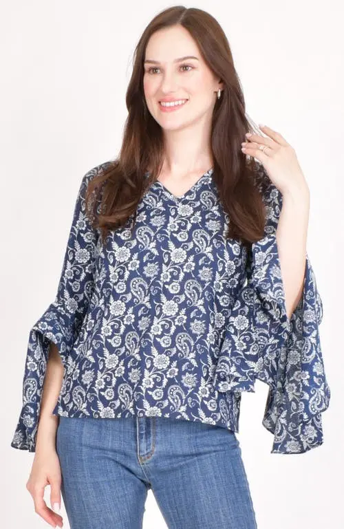 RAAS Emilia Paisley Print Cotton Top