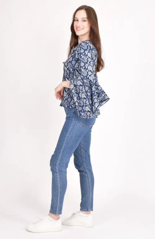 RAAS Emilia Paisley Print Cotton Top