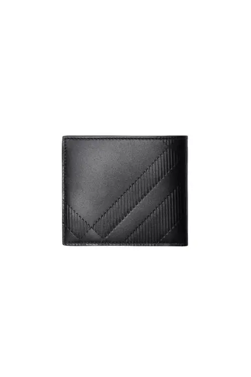 Burberry Embossed Check Bifold Wallet