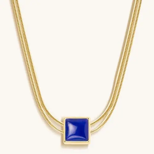 KARMA AND LUCK Lapis Lazuli Evil Eye September Birthstone Necklace - Gold/green