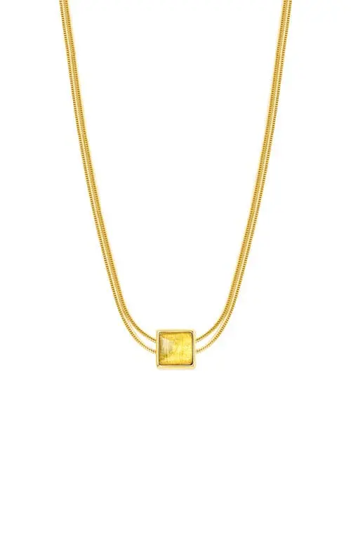 KARMA AND LUCK Citrine Evil Eye Necklace - Gold/yellow