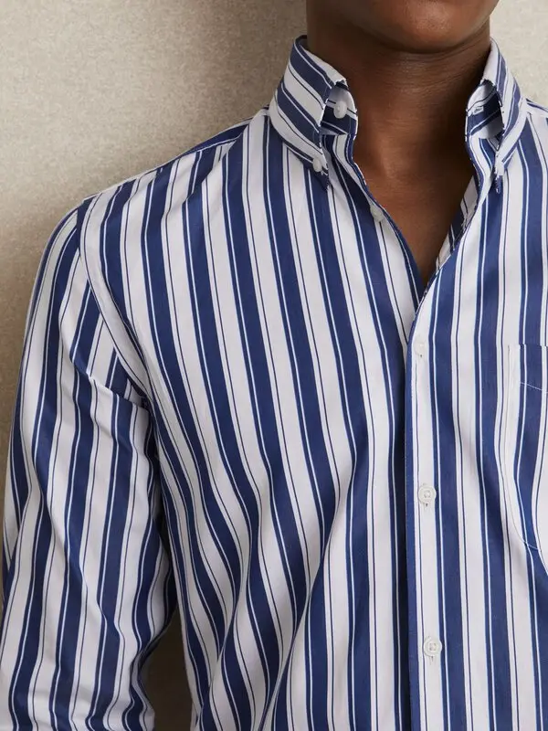 REISS Xeno Cotton Stripe Button-down Shirt Regular-fit