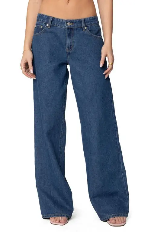 EDIKTED Lacey Bow Pocket Wide Leg Jeans