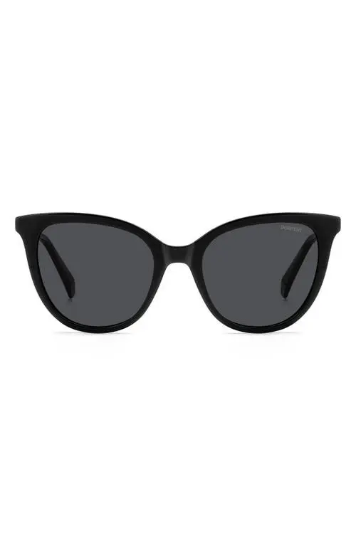 POLAROID 52mm Polarized Cat Eye Sunglasses - Black/ Grey Polar