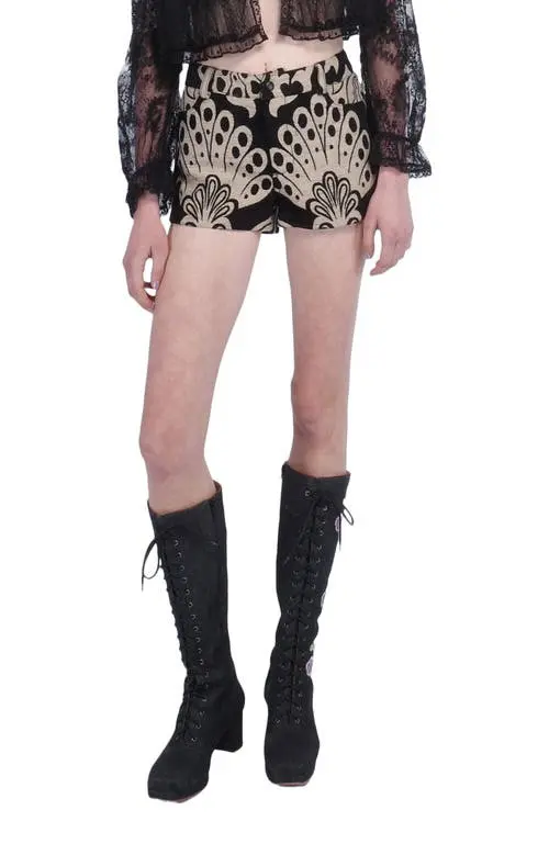 Anna Sui Beardsley Tapestry Mini Shorts