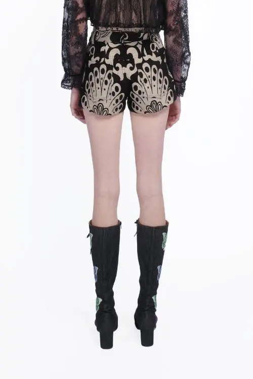 Anna Sui Beardsley Tapestry Mini Shorts