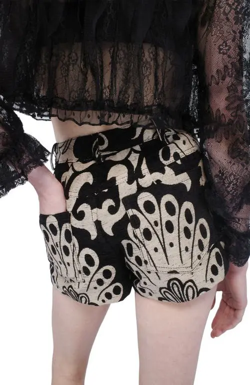 Anna Sui Beardsley Tapestry Mini Shorts
